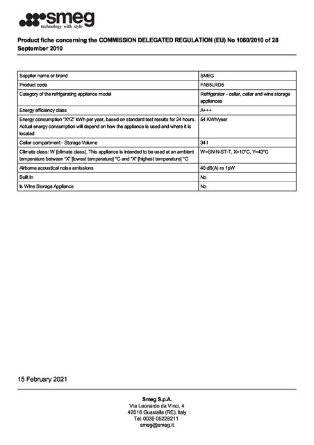 SMEG FAB5LRD3 - Lednice | Alza.cz